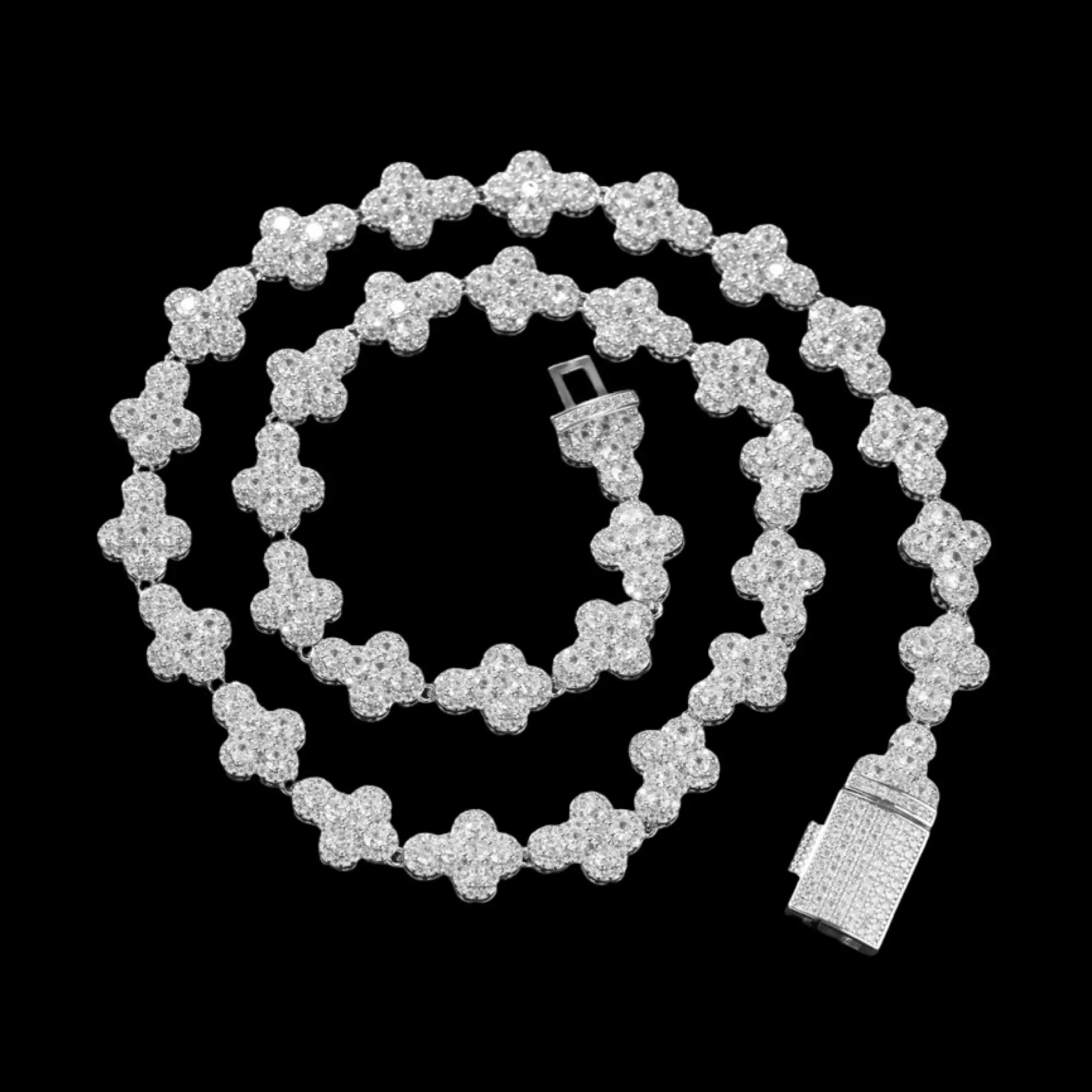 10mm Iced Circle and Cross Choker Chain | BigBagBling