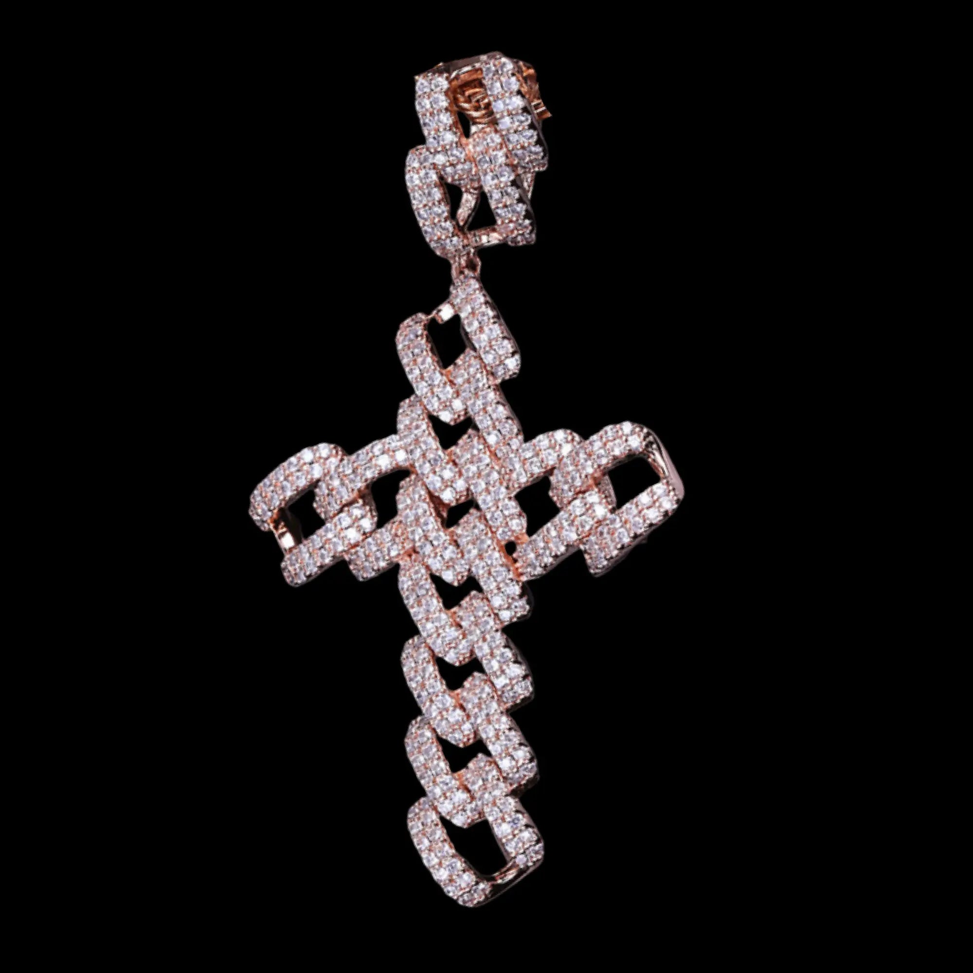 Iced Cuban Chain Cross Pendant | BigBagBling