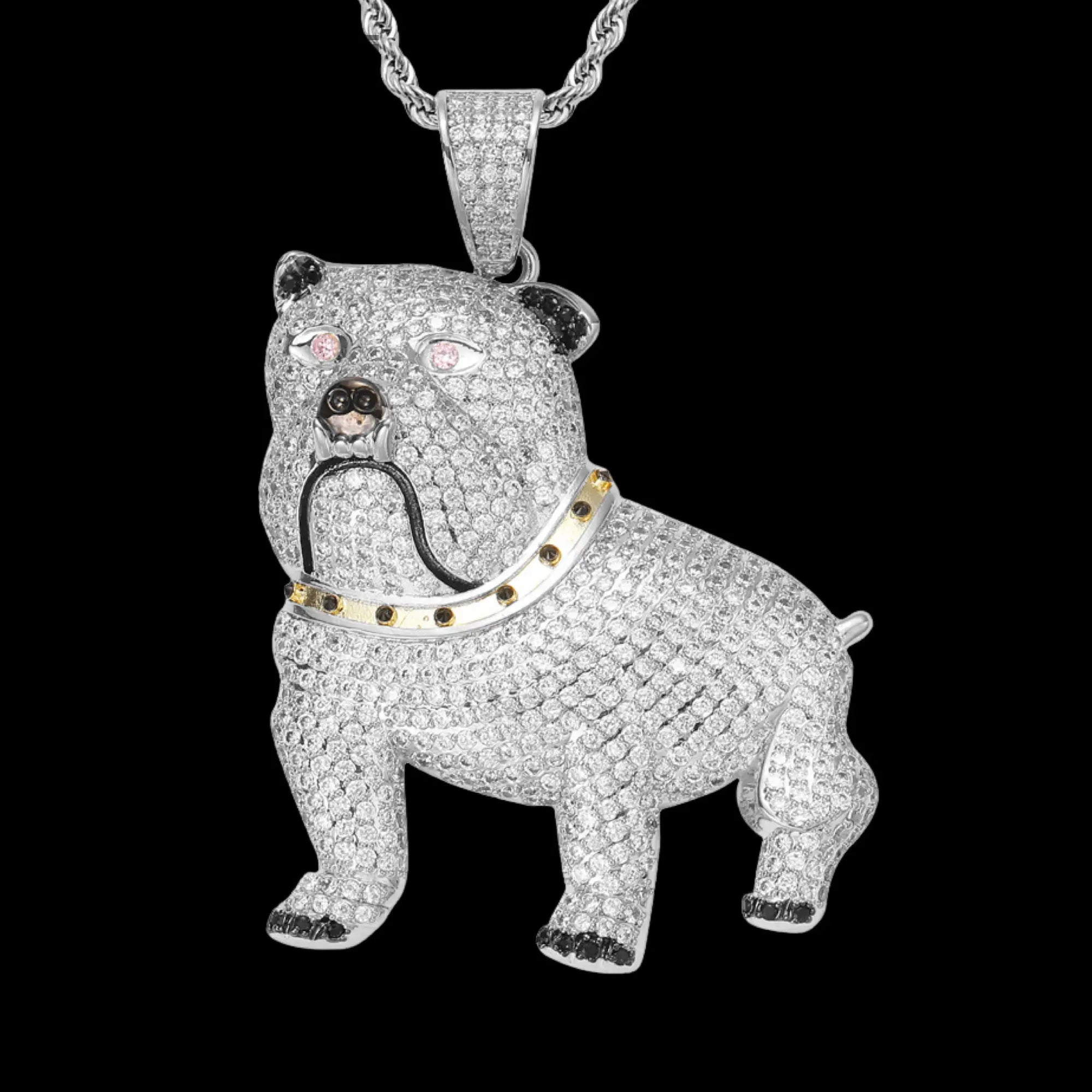 Iced Out Bulldog Pendant - BigBagBling