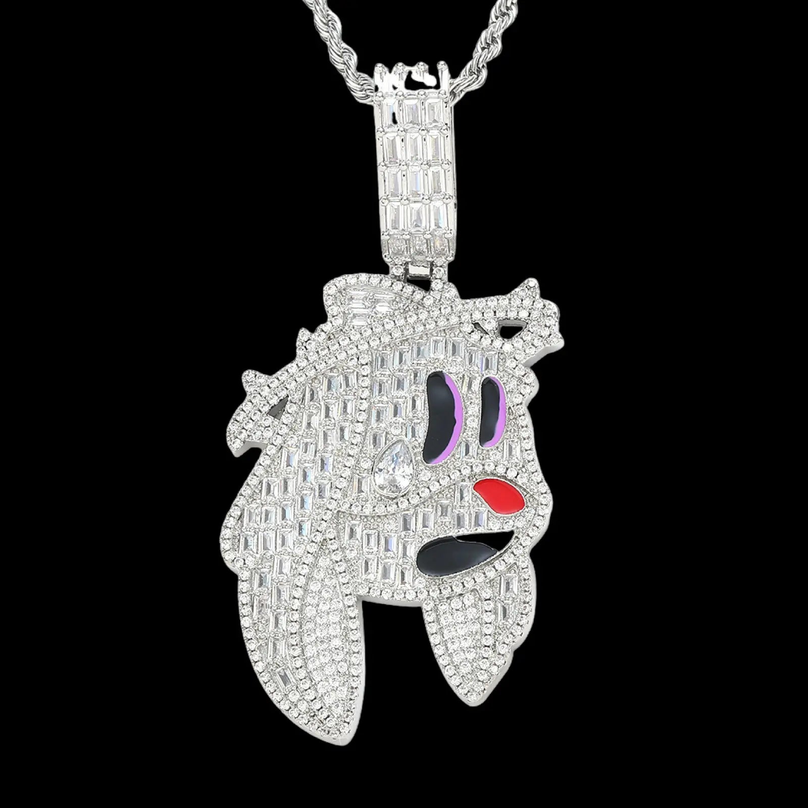 Iced Out Cartoon Rabbit Pendant - BigBagBling