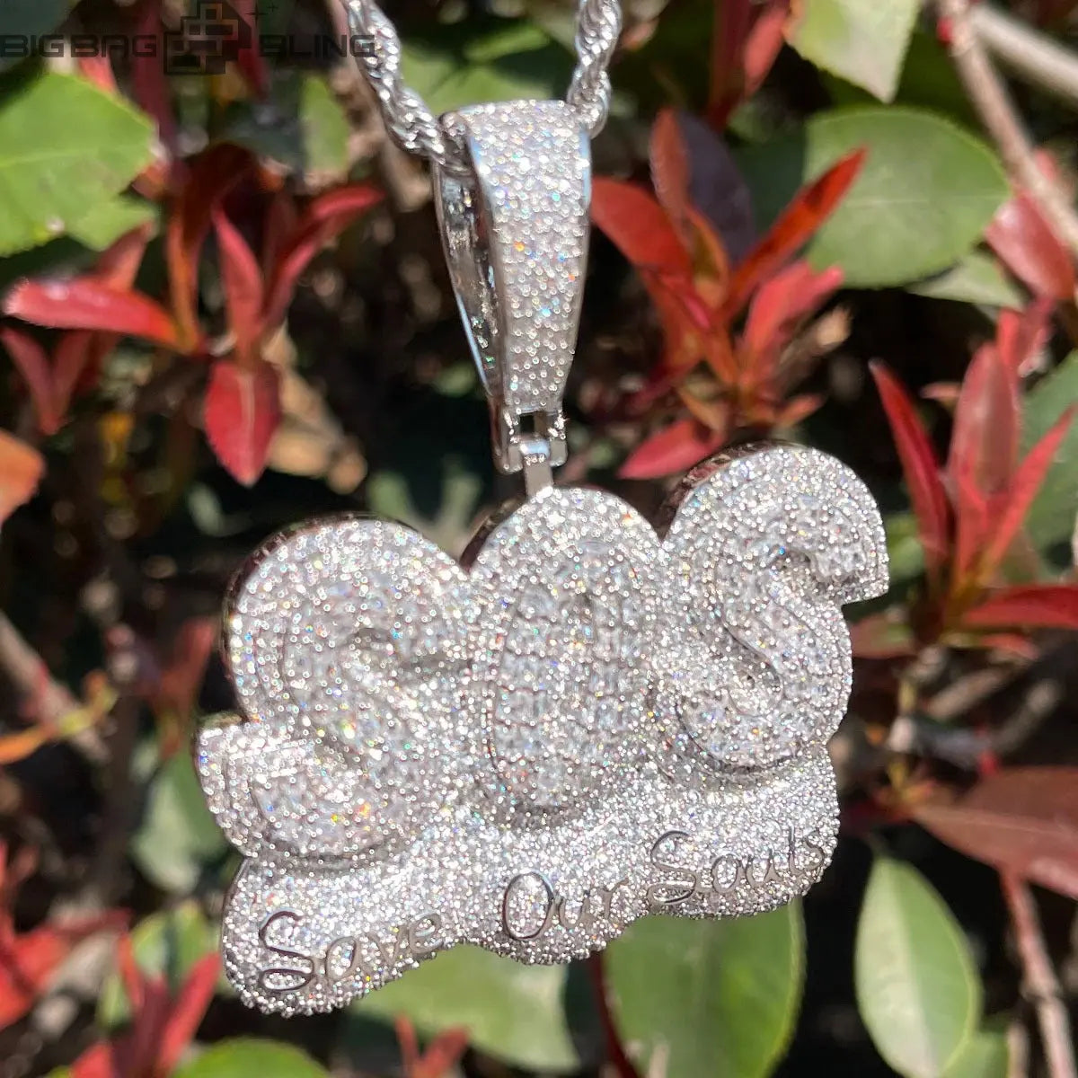 Iced Out Save Our Soul Pendant- BigBagBling