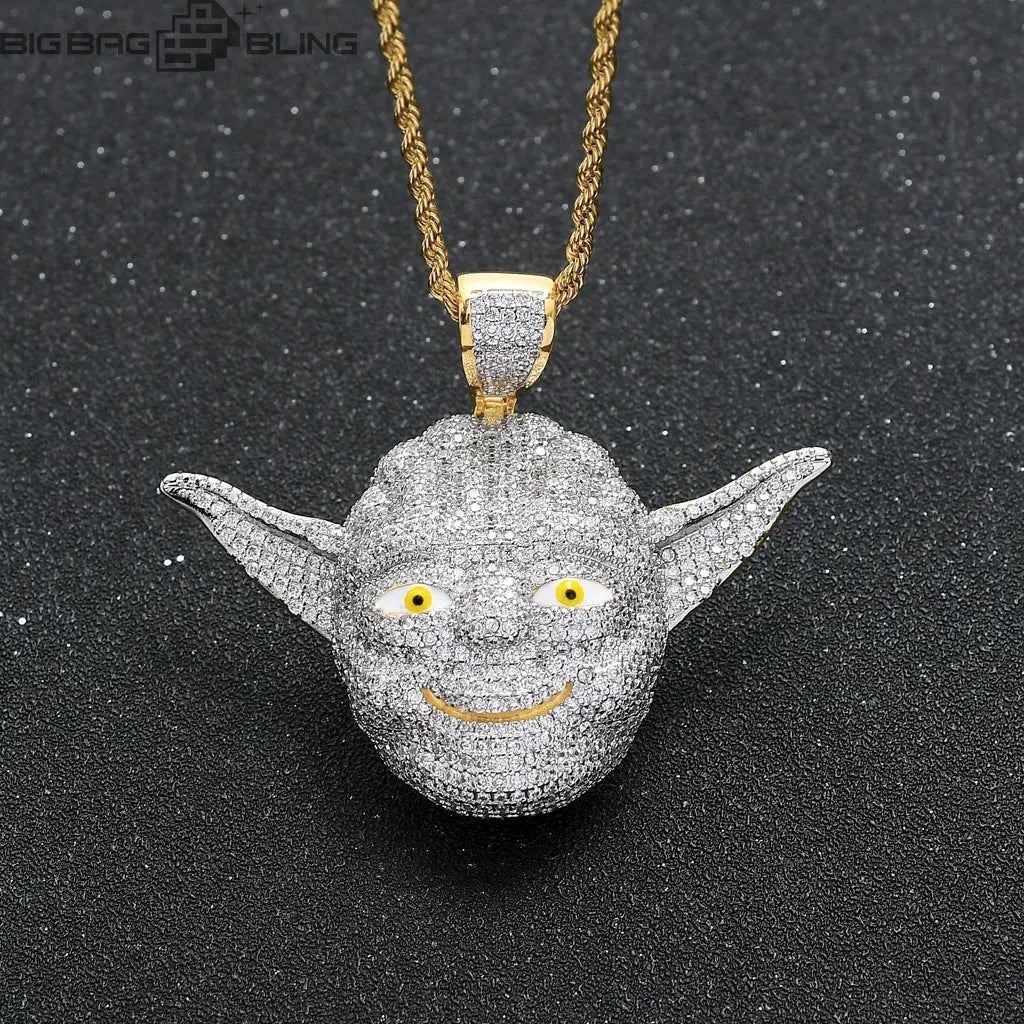 Iced Out Yoda Master Pendant - BigBagBling