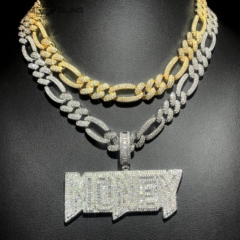 Iced Out money Letter Pendant - BigBagBling