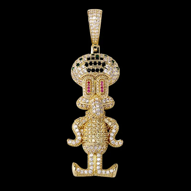 Iced Squidward Tentacles Pendant | BigBagBling