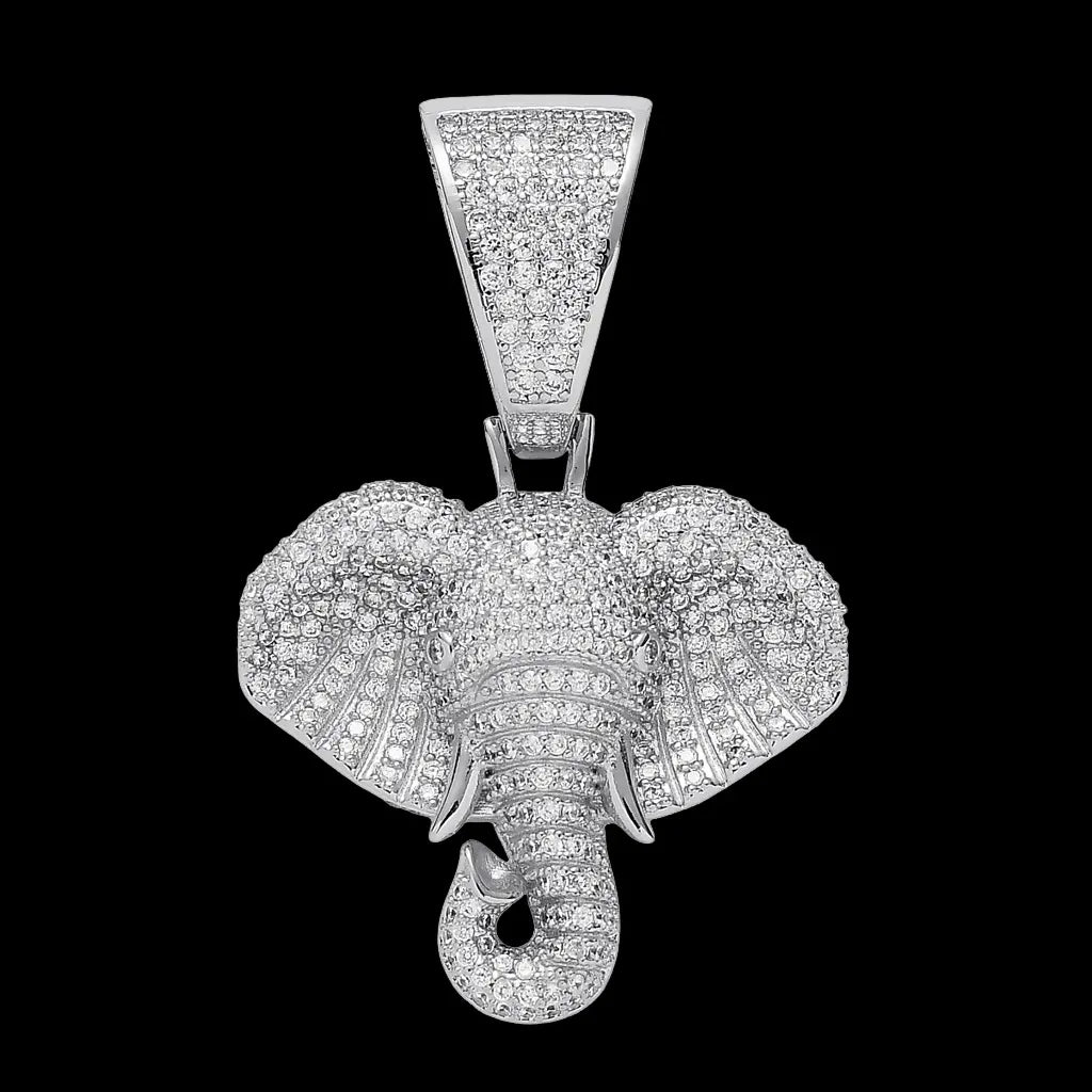 Iced out Elephant Pendant - BigBagBling
